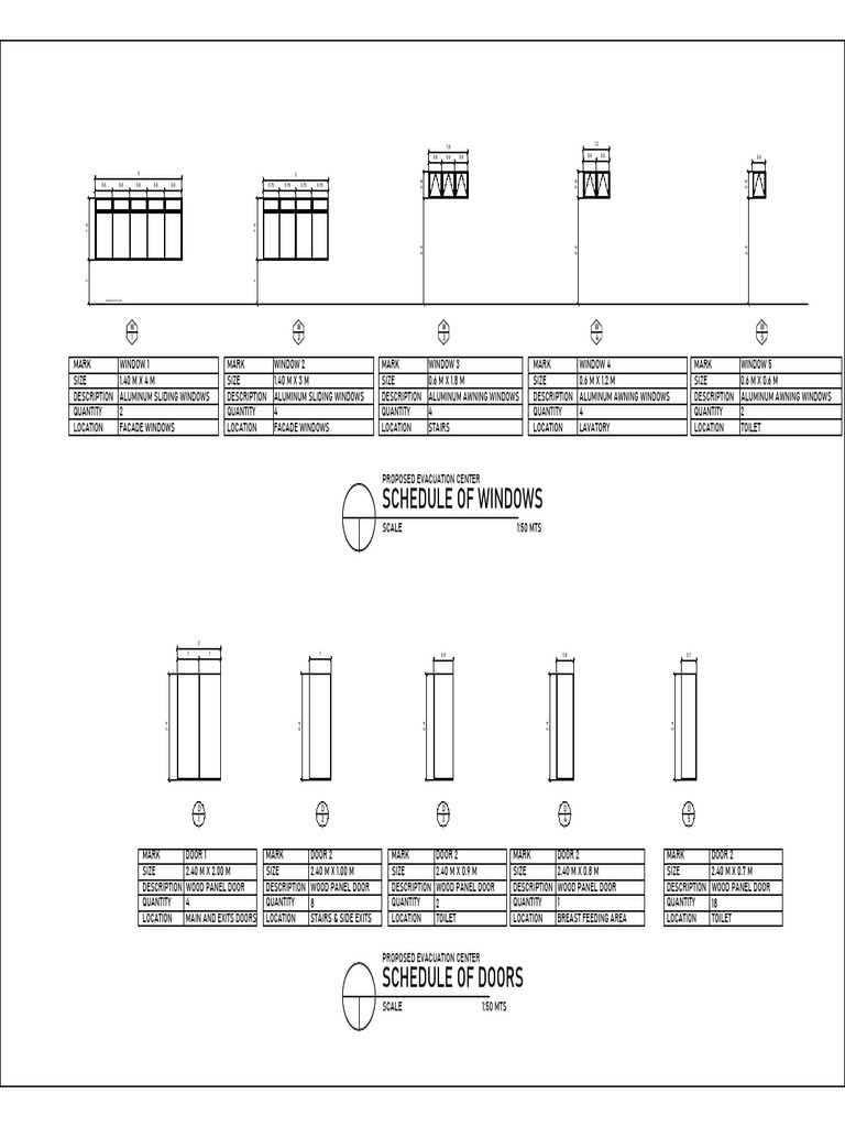 Evacuation Center Window and Door Schedule | PDF | Door | Window