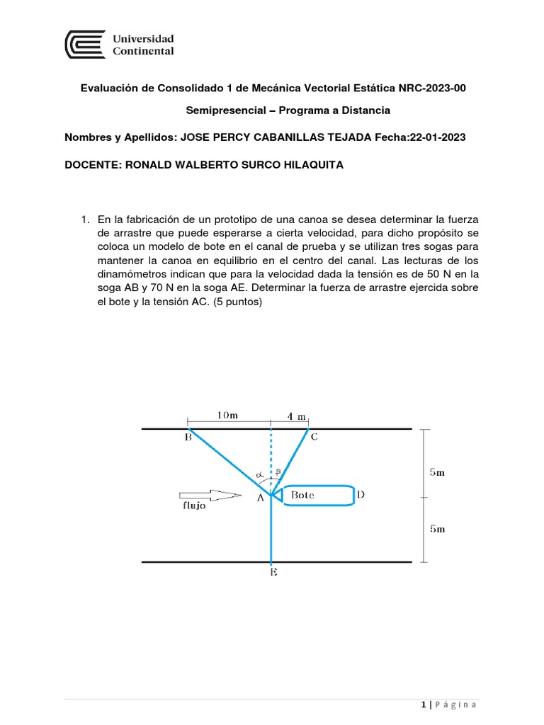 Examen Consolidado1 Mecanica Vectorial Estatica | PDF