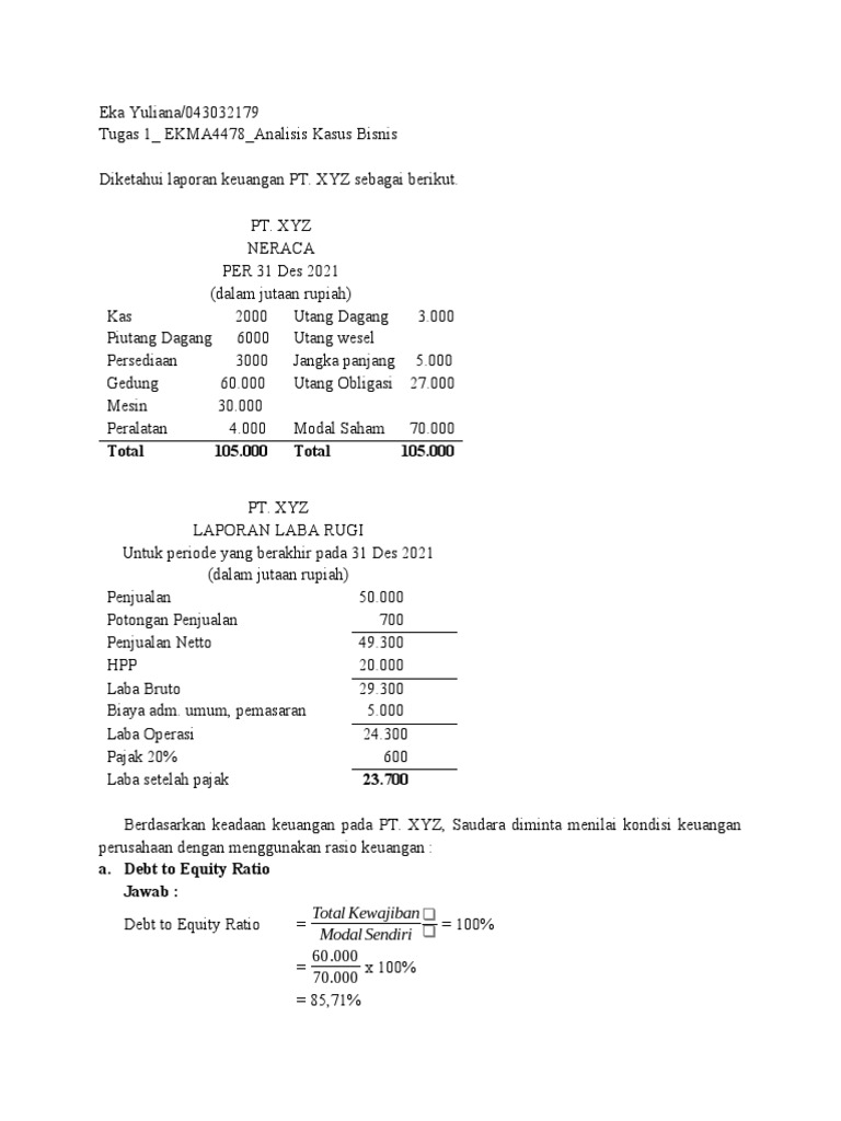 Tugas 1 - Ekma4478 - Eka Yuliana | PDF | Pengelolaan Keuangan & Uang