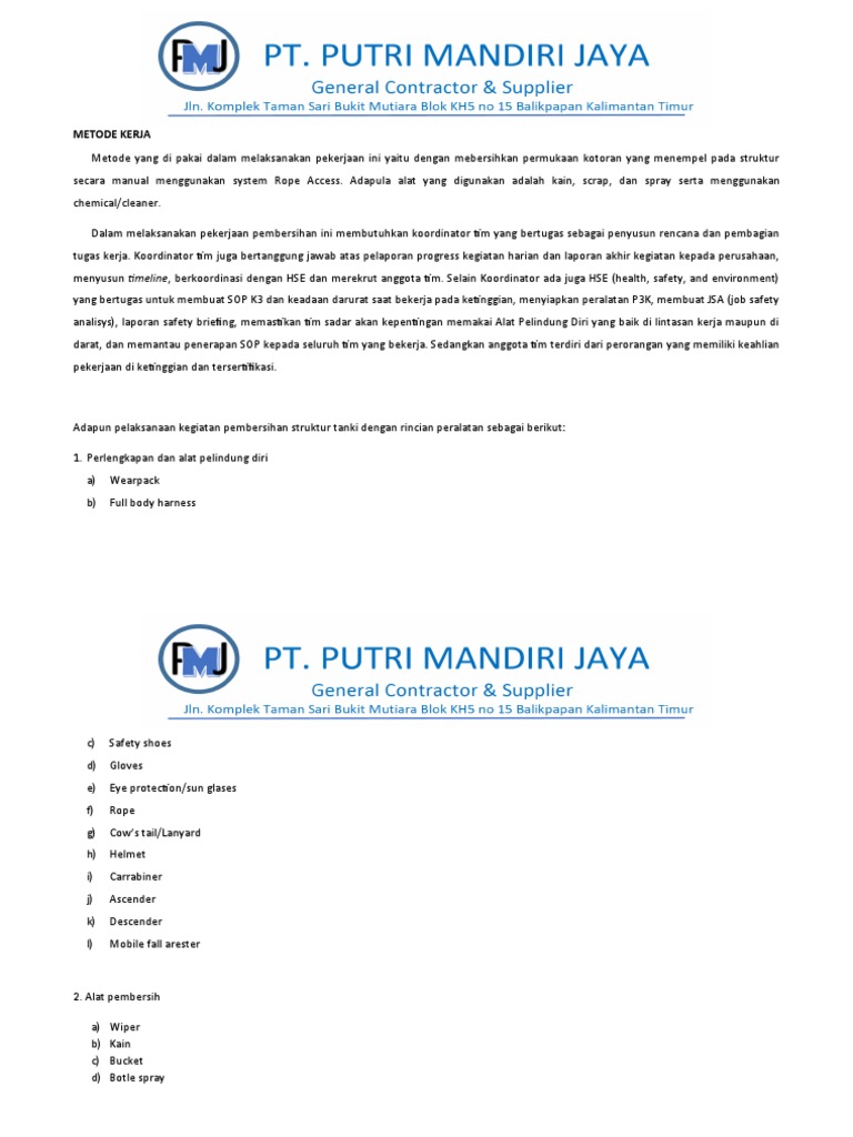 Metode Kerja & Timeline Amurang 2023 | PDF