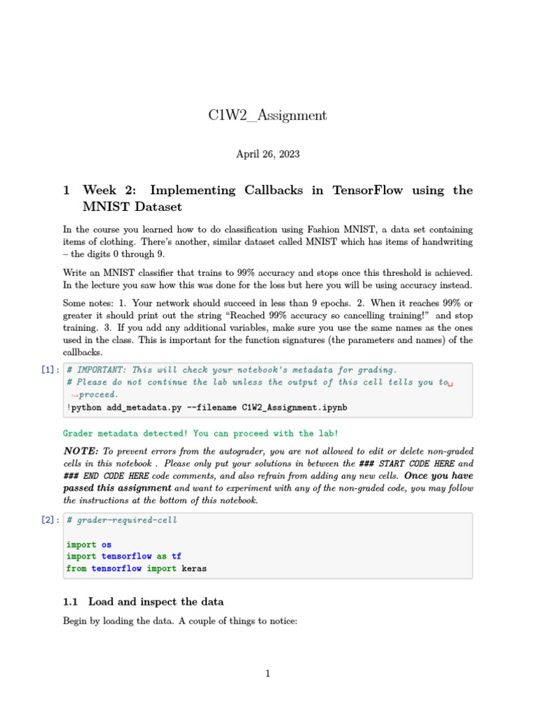 C1W2 Assignment | PDF