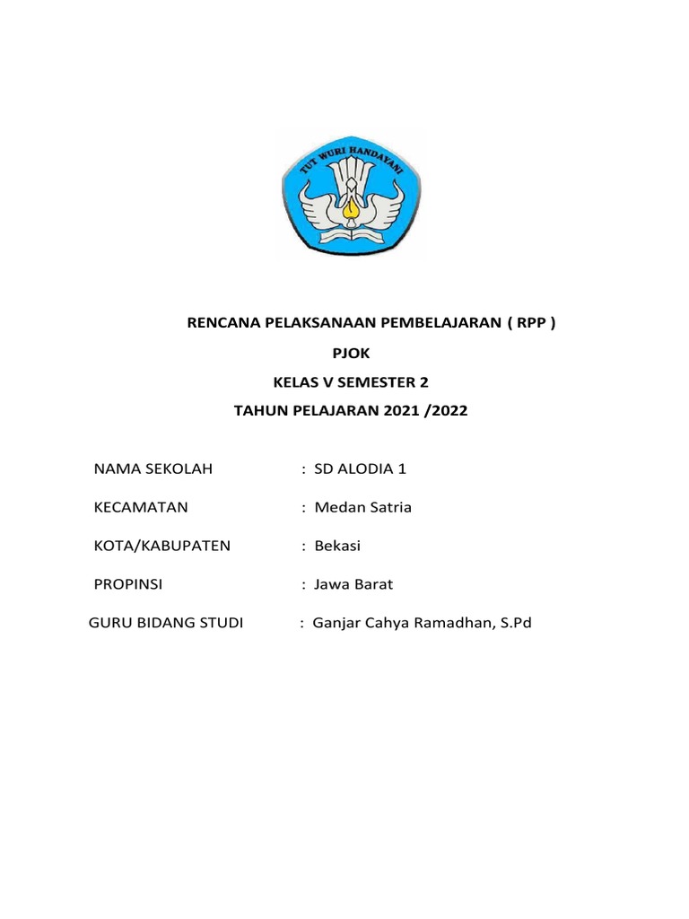 RPP Pjok Kelas 5 Sem2 | PDF