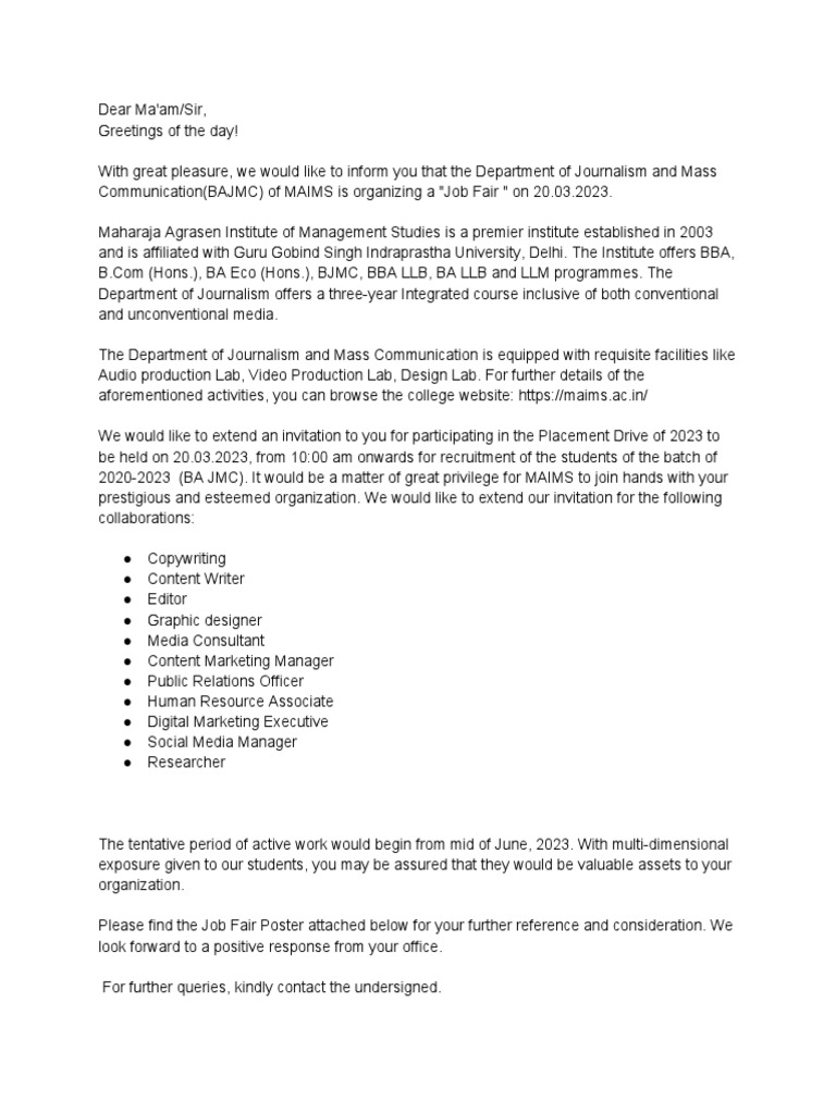 Proposal Job Fair | PDF