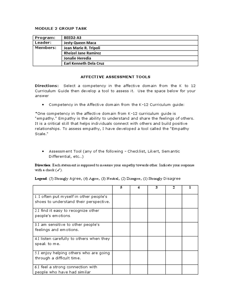 Module 2 Group Task | PDF | Empathy | Affect (Psychology)