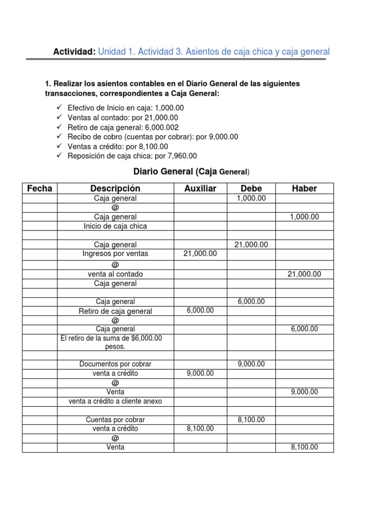 Unidad 1-Actividad 3 - Contabilidad 2 | PDF | Servicios financieros | Dinero