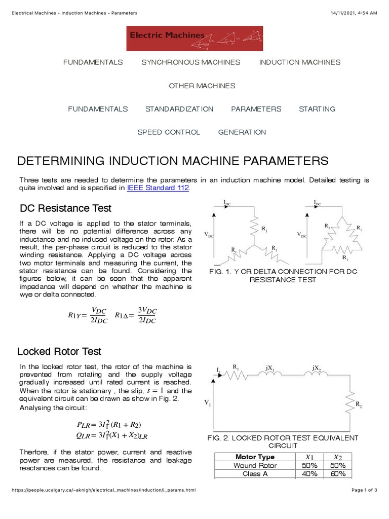 3 Electrical Machines - Induction Machines - Parameters | PDF ...