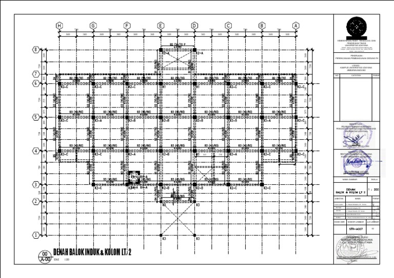 Denah Kolom LT 2 | PDF