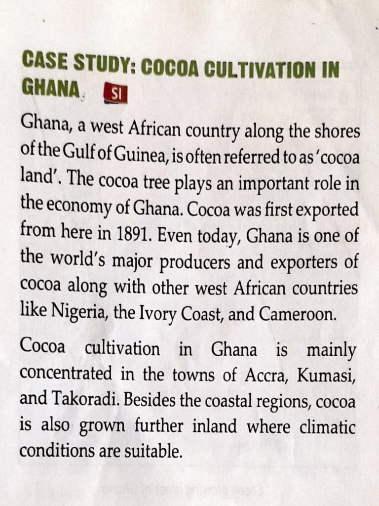 Case Study: Cocoa Cultivation in Ghana: Cocoa Along With Other West African Countries | PDF ...