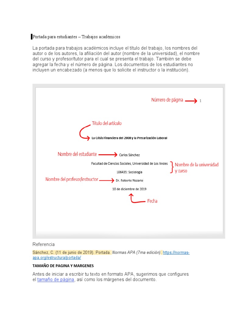 Aspectos de forma y portada APA | PDF | Estilo apa