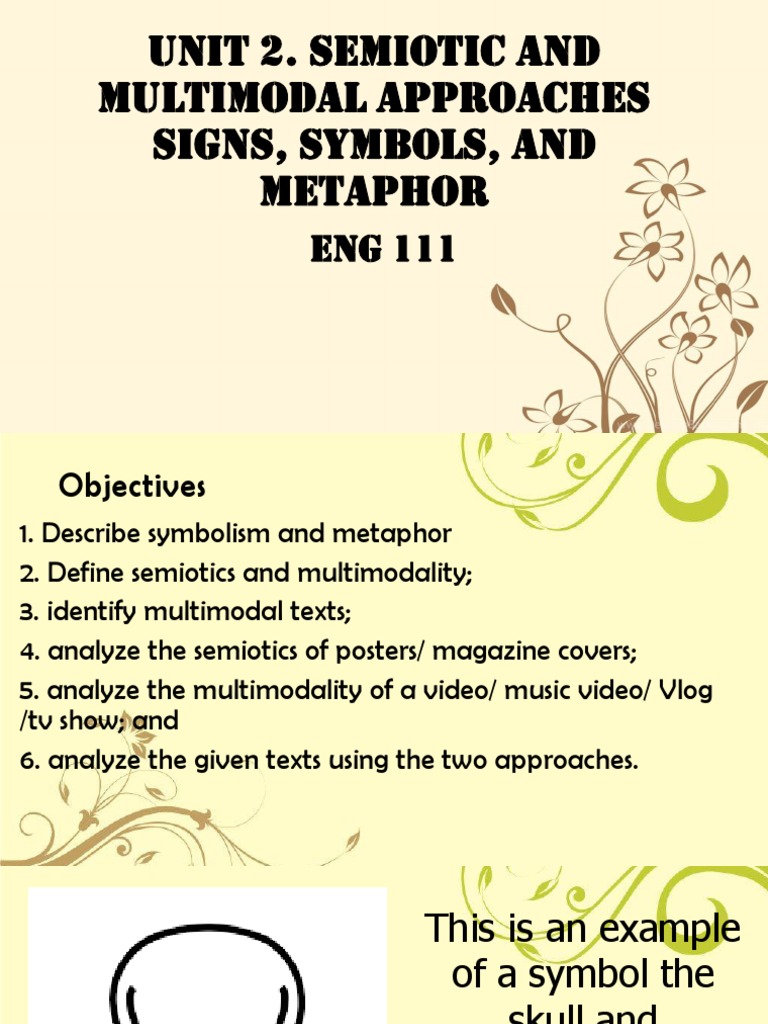 Unit 2. Semiotic and Multimodal Approaches Signs, Symbols, and Metaphor | Download Free PDF ...