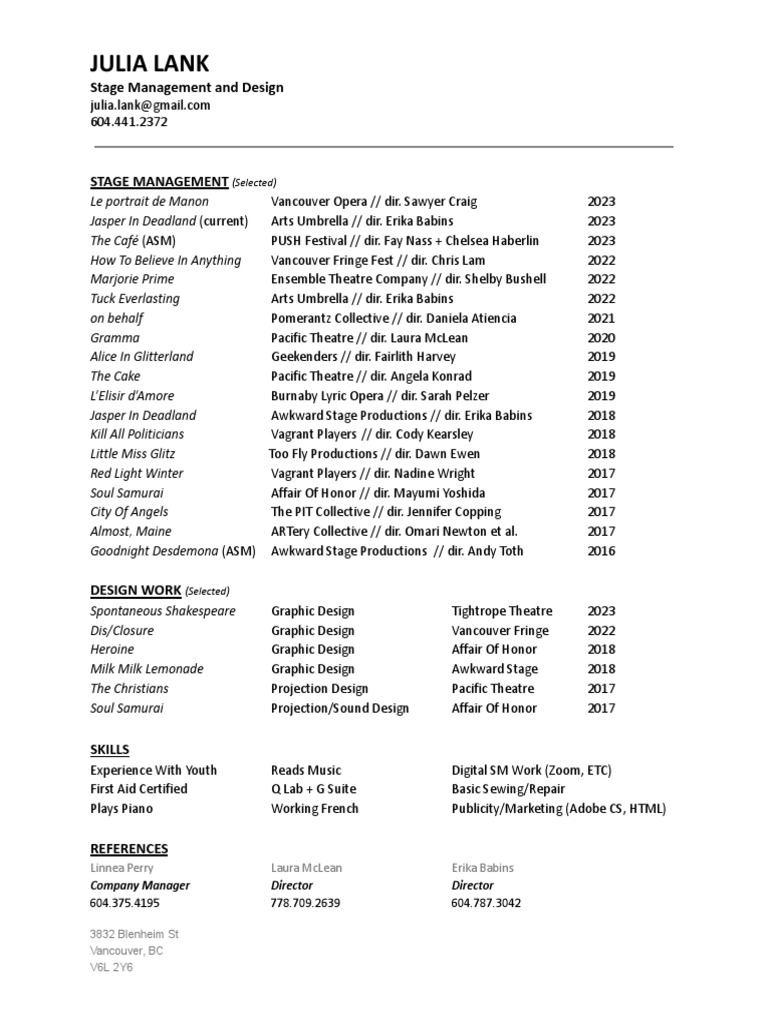 Julia - Lank-SM - Resume April 2023 | PDF