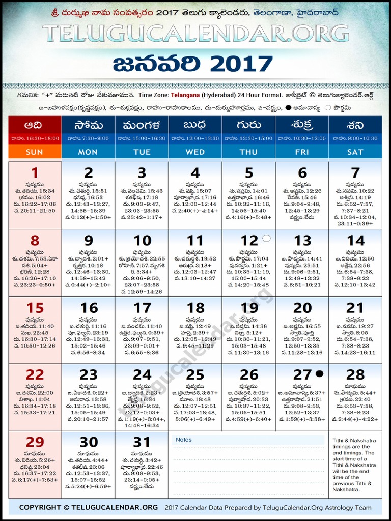 2017 Telugu Calander | PDF