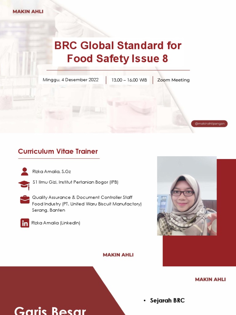 BRC Global Standard Food Safety Issue 8 | PDF