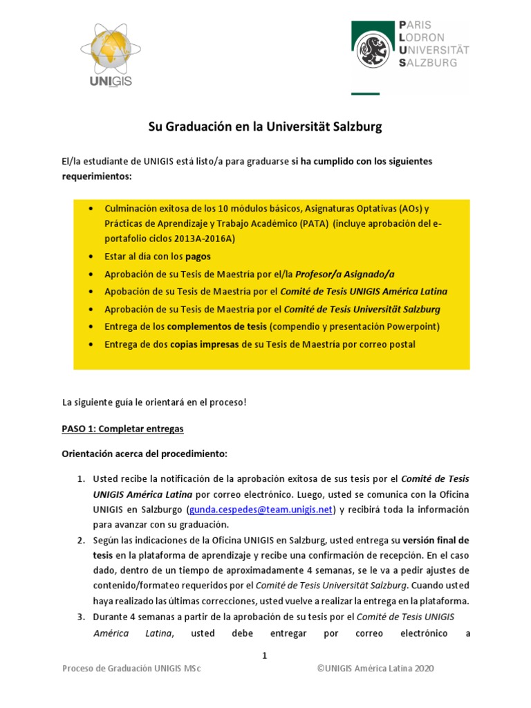 PROCESO DE GRADUACION SALZBURG MSC 2020-2021 | PDF