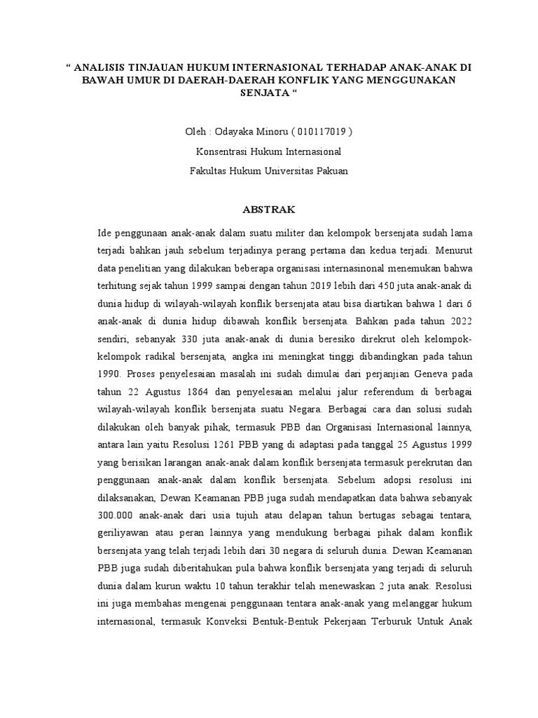 Contoh Abstrak Skripsi Hukum | PDF