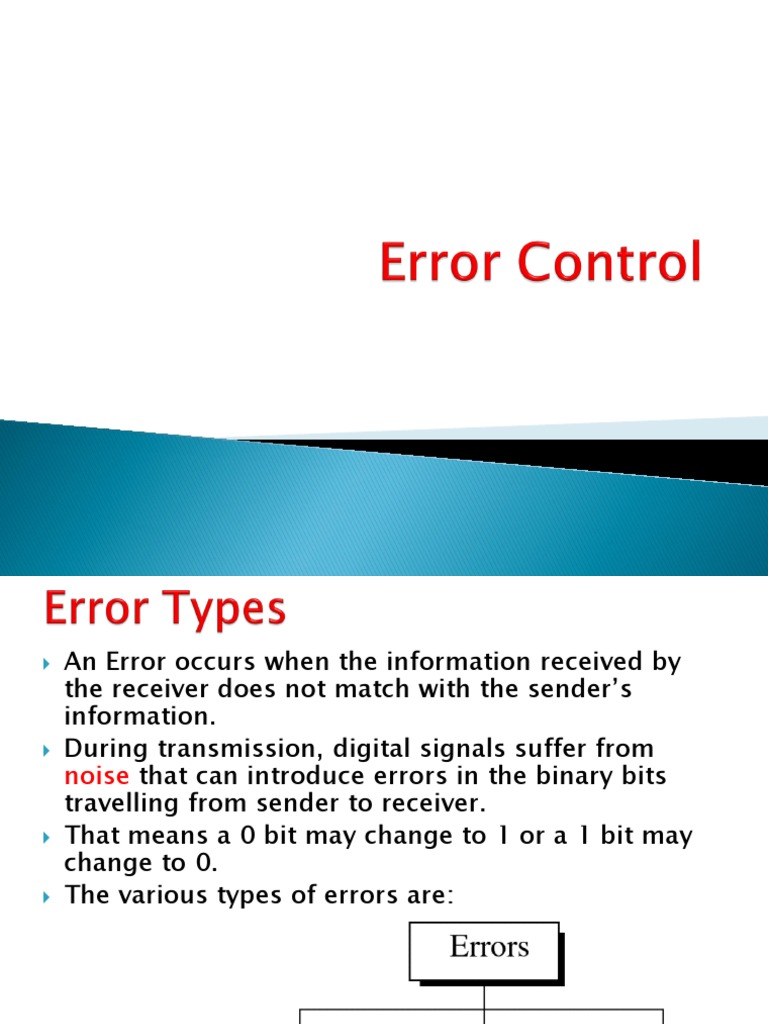 Error Detection Correction S | PDF | Error Detection And Correction | Telecommunications