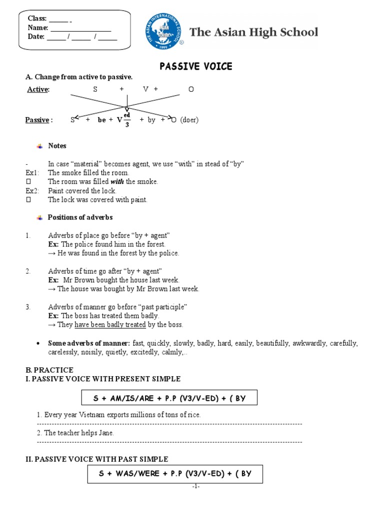 Language Focus - Passive Voice-2 | PDF | Perfect (Grammar) | Linguistic Morphology