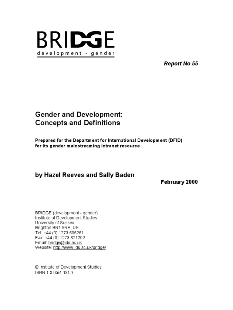 Gender and Development | Gender And Development | Gender