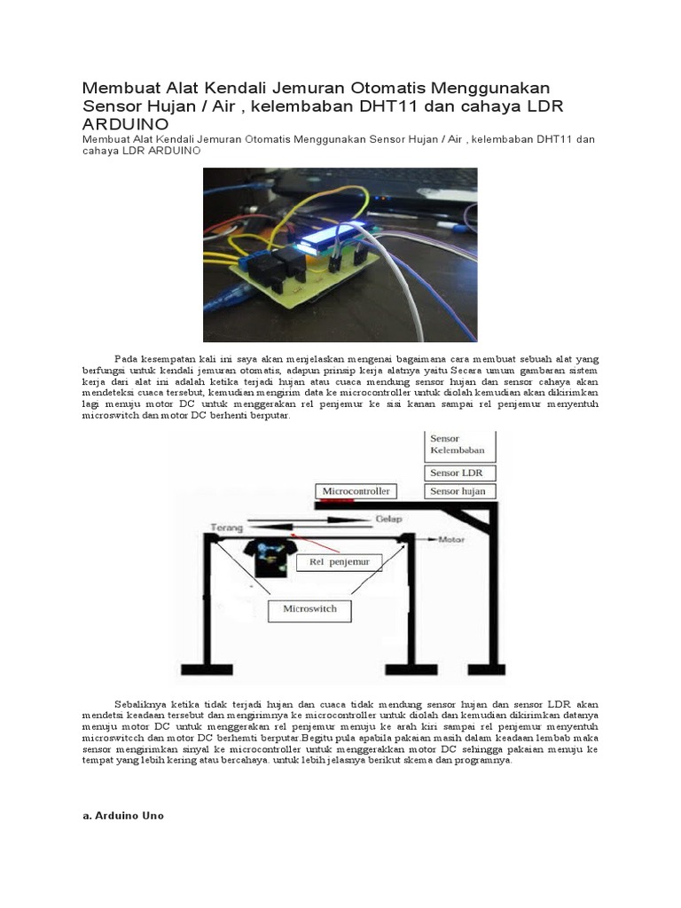 Membuat Alat Kendali Jemuran Otomatis Menggunakan Sensor Hujan | PDF Membuat Alat Kendali Jemuran Otomatis Menggunakan Sensor Hujan | PDF