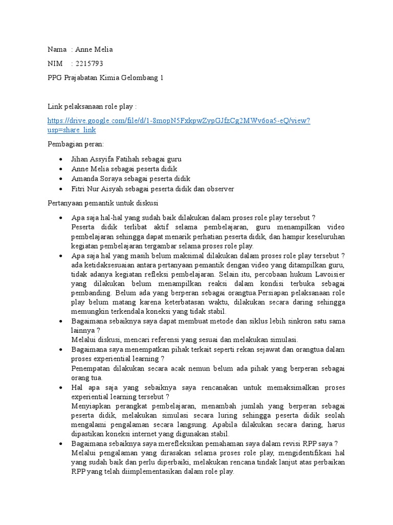 Evaluating a Role-Play Simulation | PDF