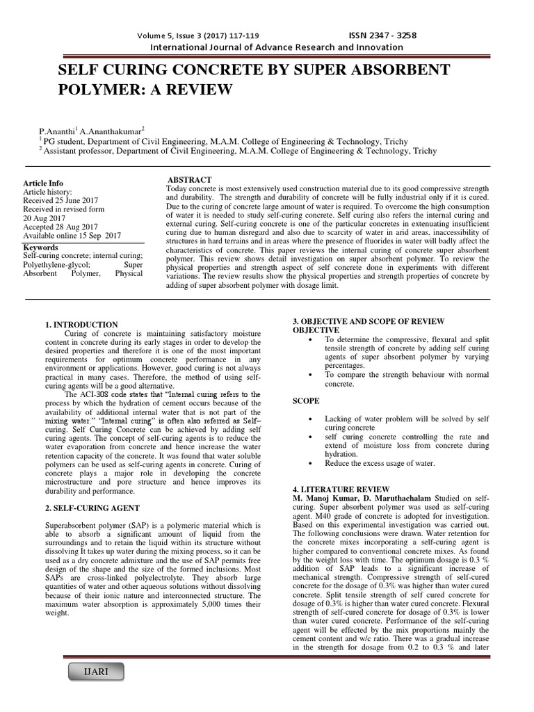 Analysis of the Effects of Super Absorbent Polymers on the Strength and ...