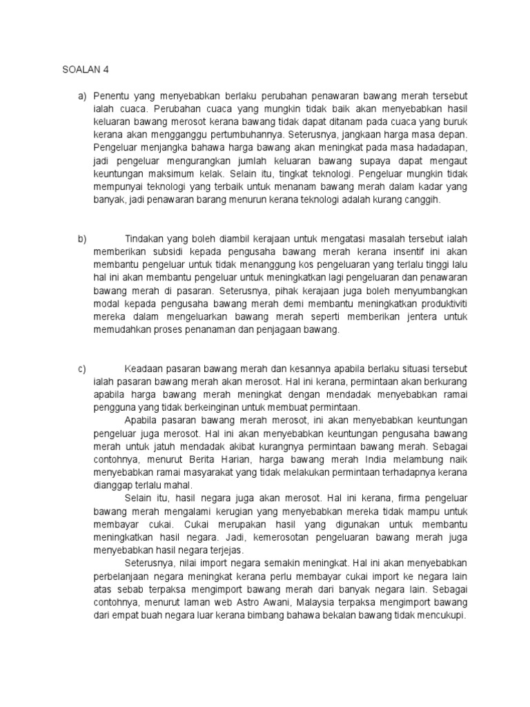 Latihan Essay Eko 16 - 11 - 2021 | PDF