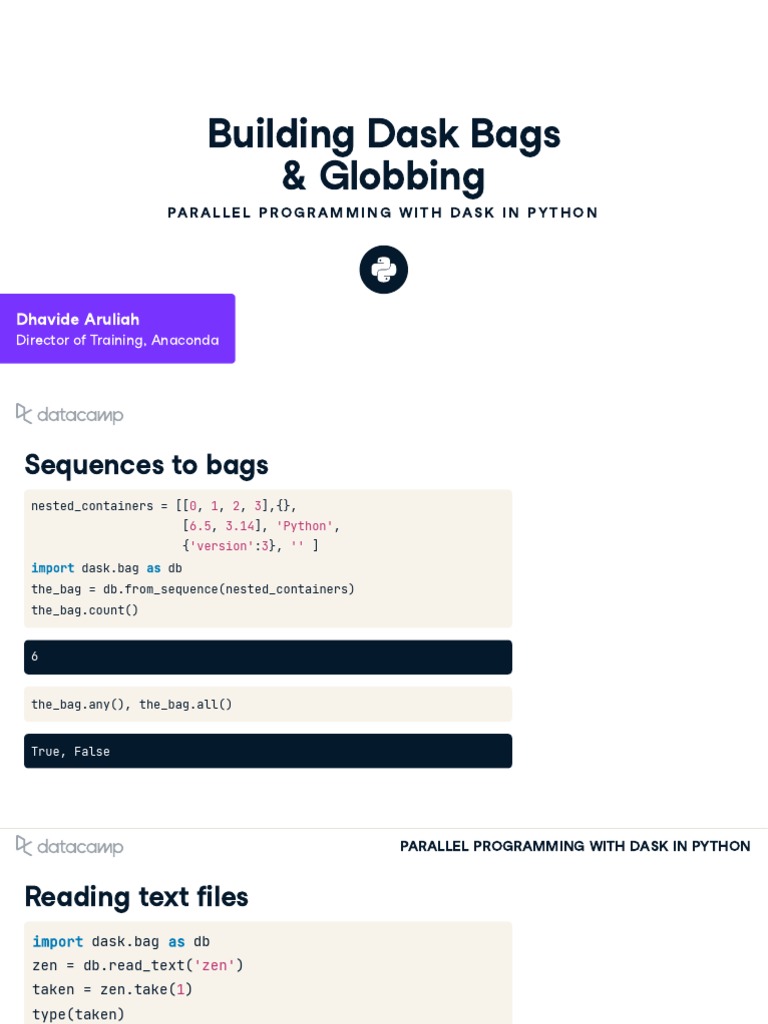 Chapter4-Working With Dask Bags for Unstructured Data | PDF | Computing | Data