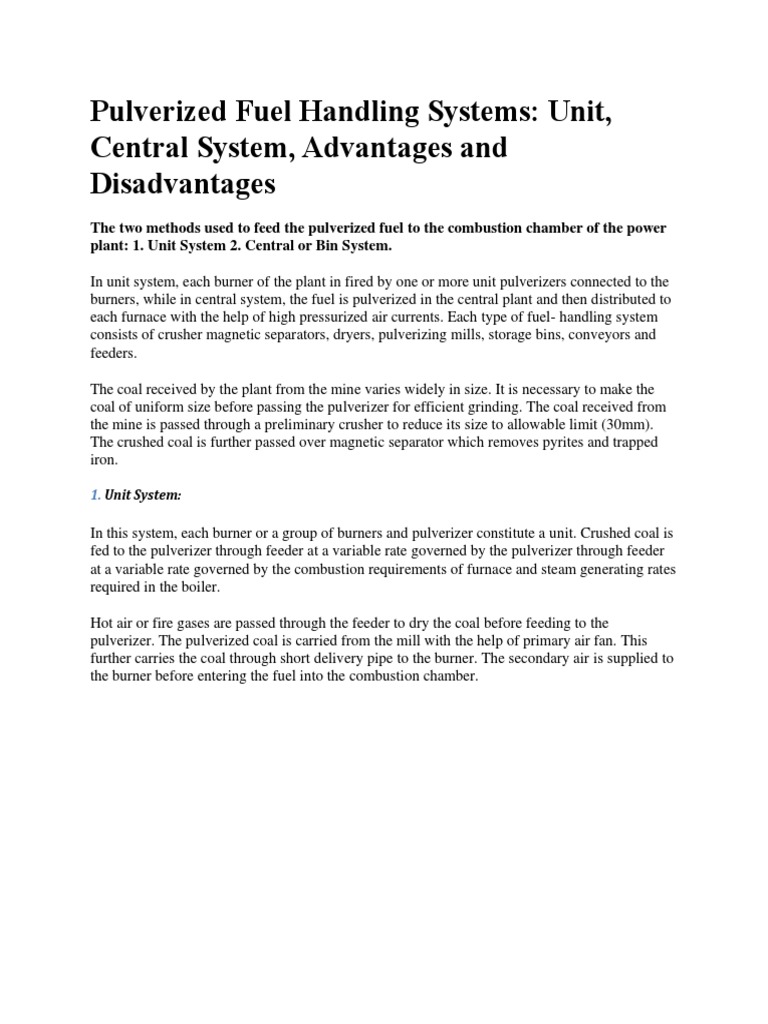Pulverized Coal Firing Systems Overview | PDF | Coal | Energy Technology