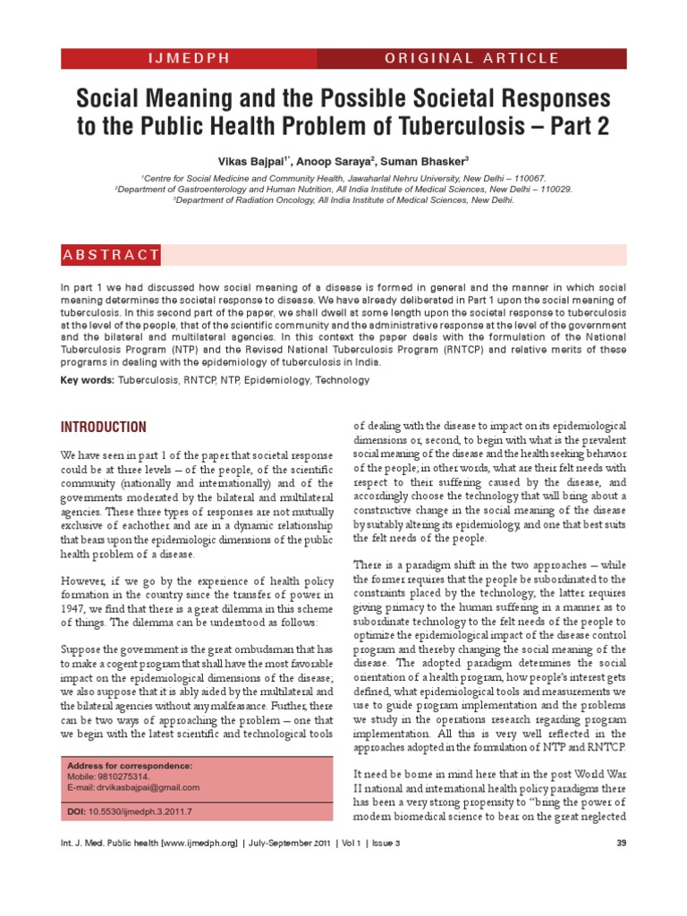 TB Article Part 2 | PDF | Tuberculosis | Public Health