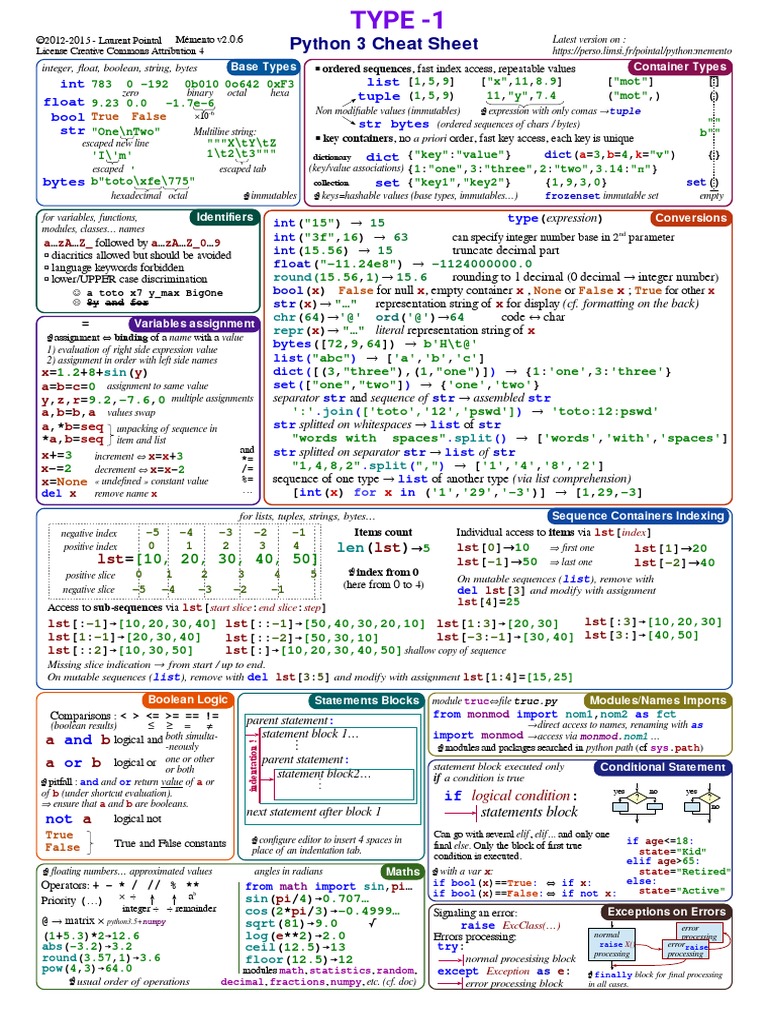 Python Cheat Sheet Collection | PDF | Control Flow | Boolean Data Type