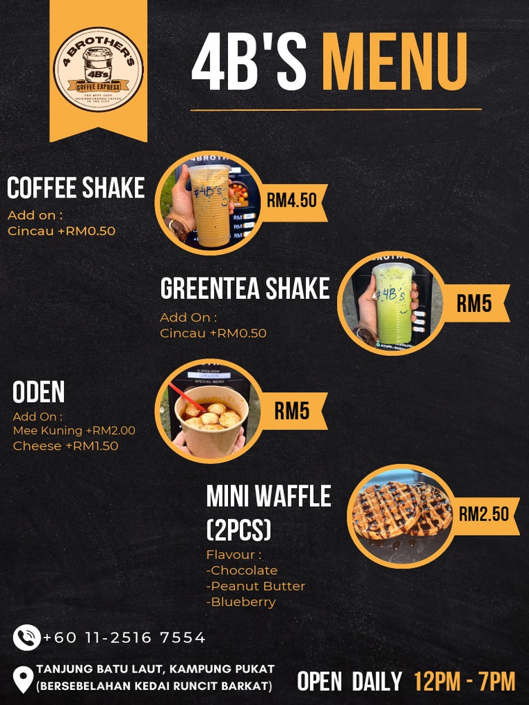 Black Yellow Modern Burger Bar Food Menu | PDF