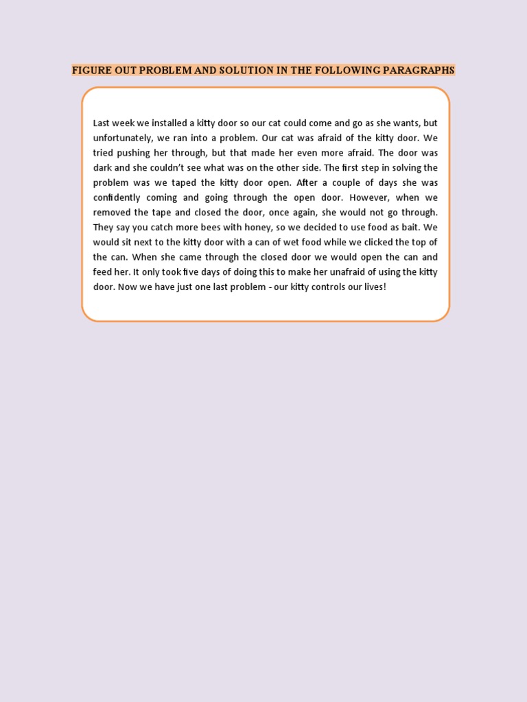3 Figure Out Problem and Solution in The Following Paragraphs | PDF