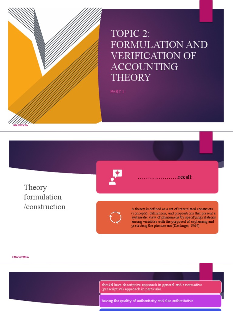 Topic 2 - Part 1S - Formulation and Verification of Accounting Theory ... Topic 2 - Part 1S - Formulation and Verification of Accounting Theory ...