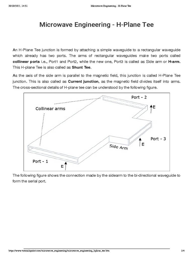 Microwave Engineering - H-Plane Tee | PDF | Electricity | Mathematical ...