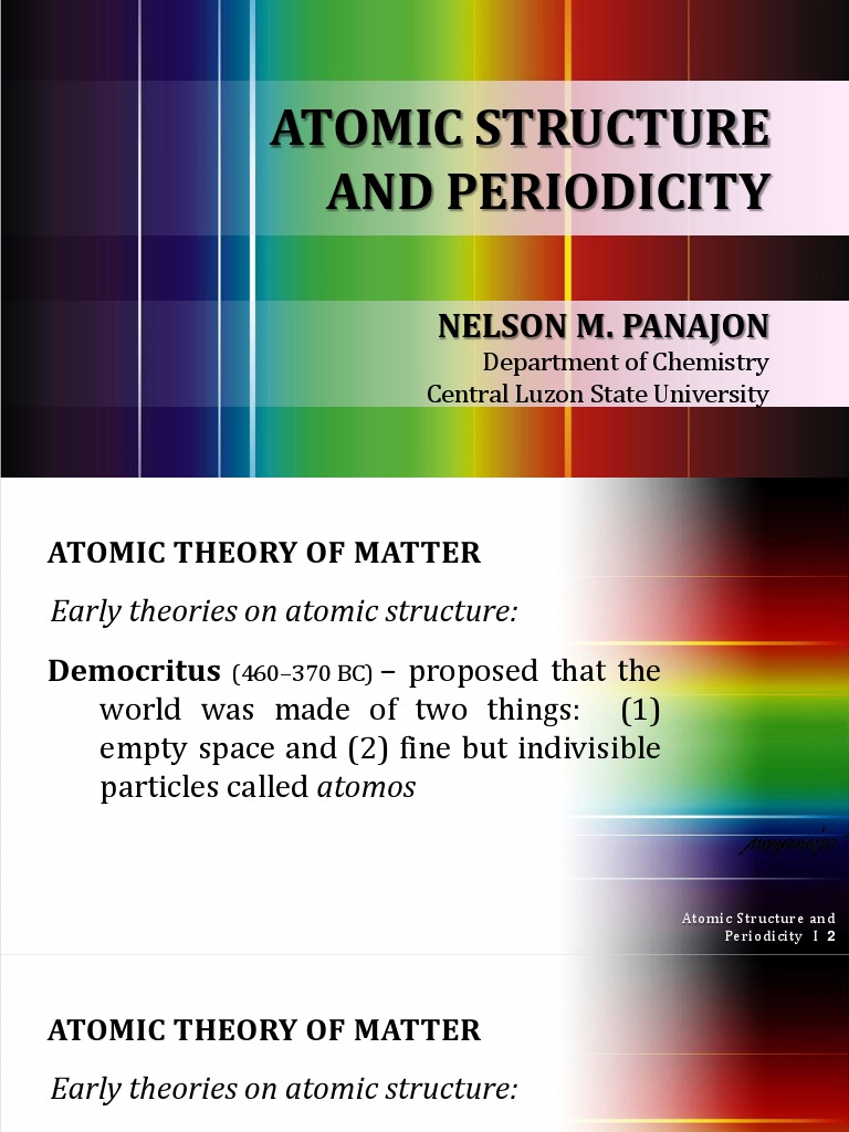 02 - Atomic Structure and Periodicity | PDF | Atomic Orbital | Periodic ...