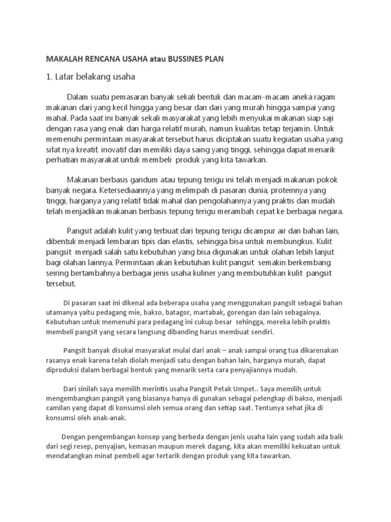 TUGAS Business Plan | PDF