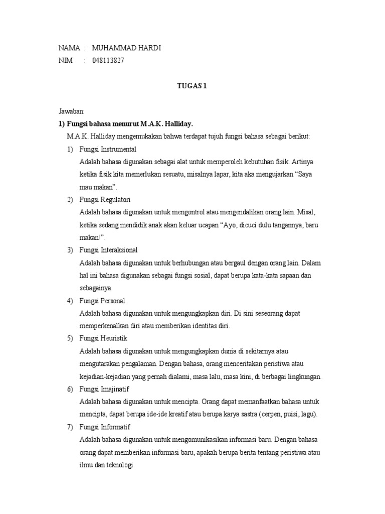 Tugas Tuton 1 MKWU4108 - Bahasa Indonesia | PDF | Kesehatan Holistik