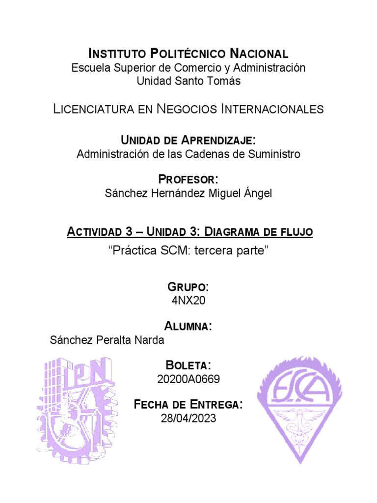 U3 Act3 Práctica SCM Tercera Parte | PDF | Procesos de negocio | Business