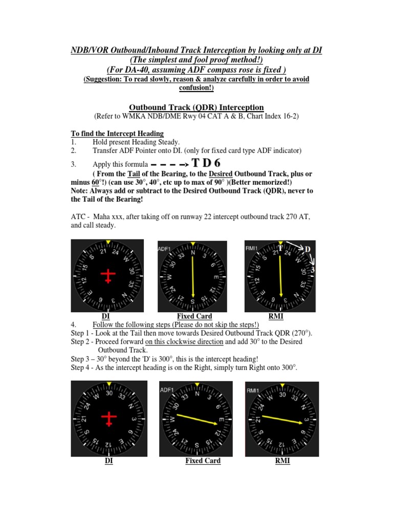 VOR/NDB Track Interception Guide | PDF