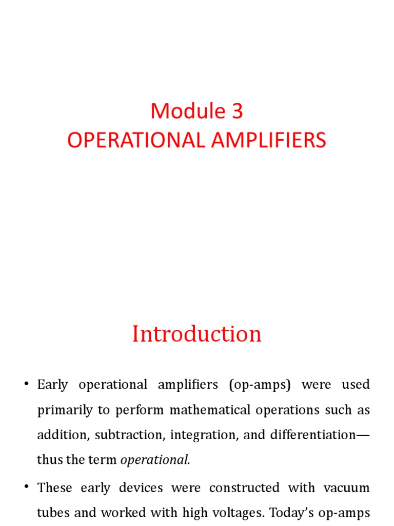 Opamp PPT For Engineering First Year Students | PDF | Operational ...