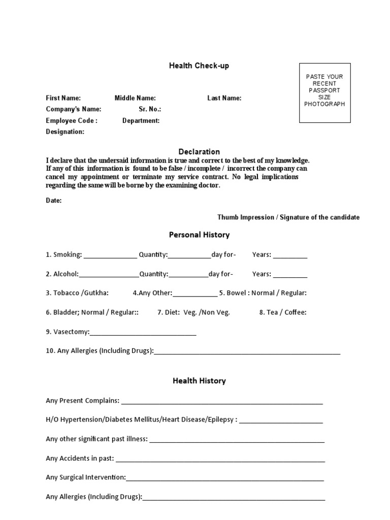 Format For Medical Fitness | PDF | Medical Specialties | Clinical Medicine