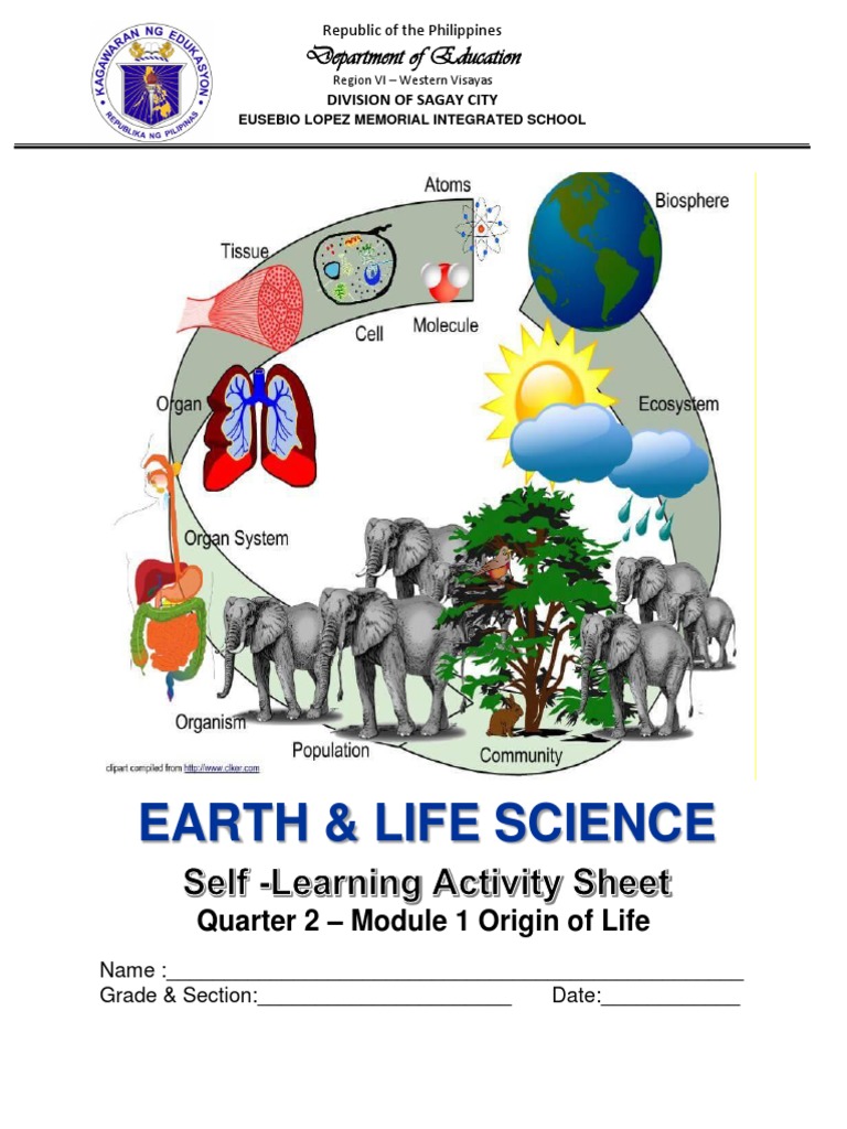 Earth & Life Science: Department of Education | PDF | Life | Abiogenesis