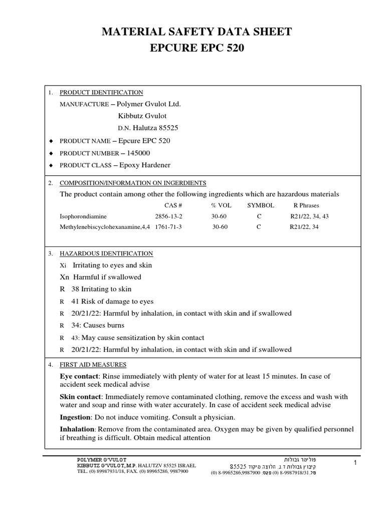 MSDS | Download Free PDF | Personal Protective Equipment | Fires
