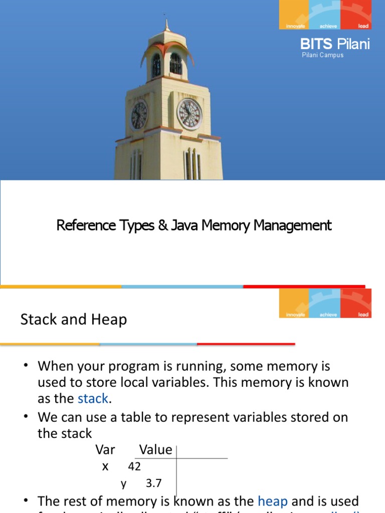 BITS Pilani: Reference Types & Java Memory Management | PDF | Variable (Computer Science ...