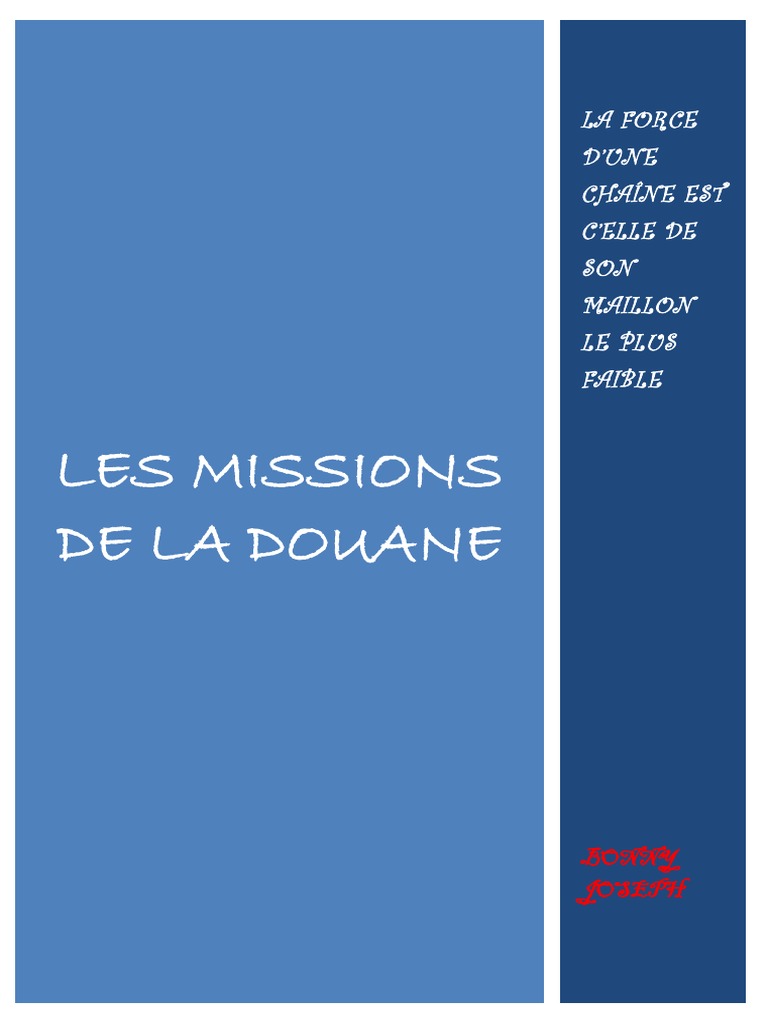 Les Missions de La Douane Vrai | PDF | Impôts | Banques