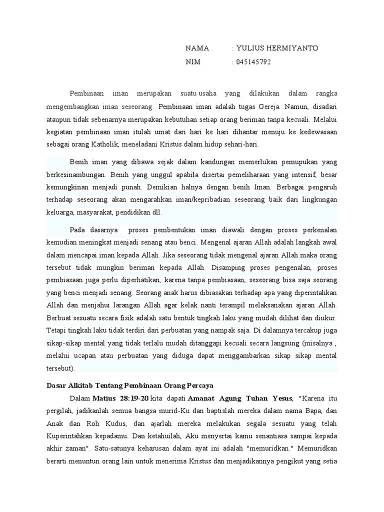 Tugas 2 Agama Katolik Yulius | PDF