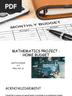 Maths Project On Home Budget | PDF | Budget | Budgets And Budgeting