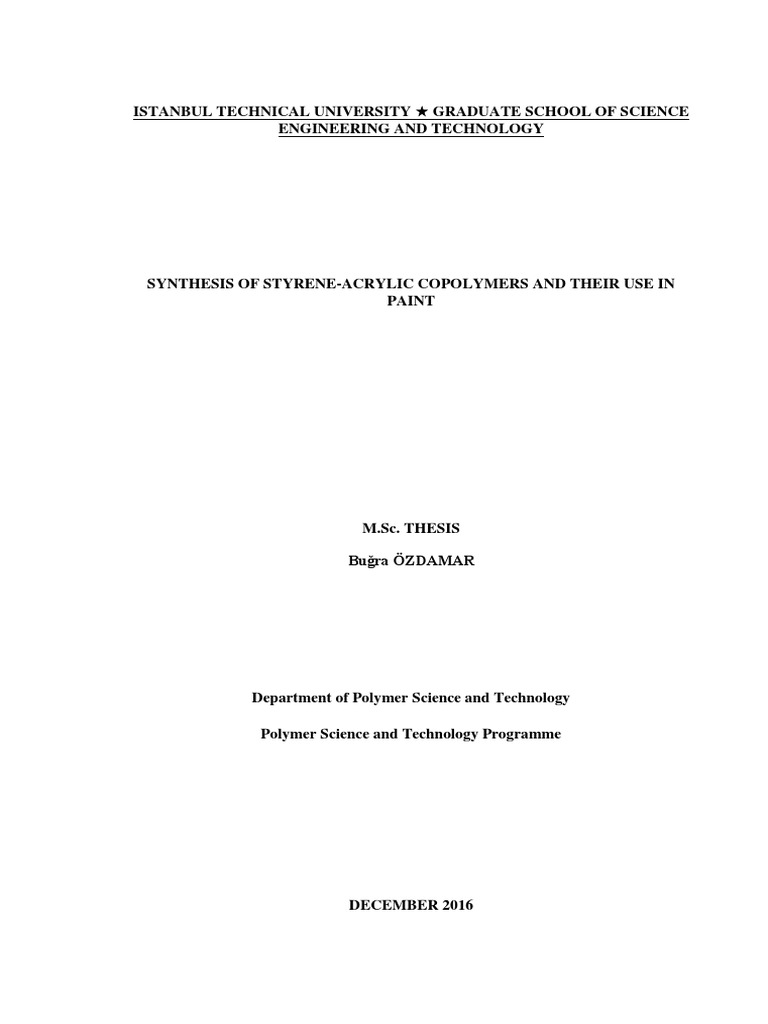 Synthesis Of Styrene Acrylic Copolymers And Their Use In Pdf Polymerization Radical