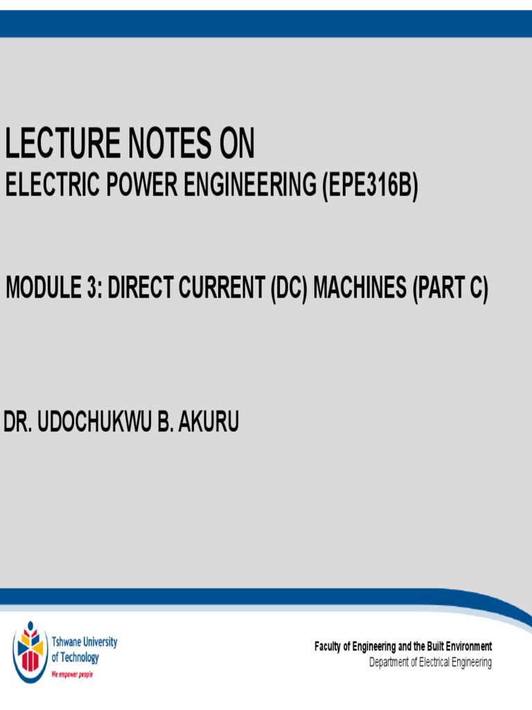 Unit 3 - DC Machines - Part C | PDF | Electric Motor | Direct Current