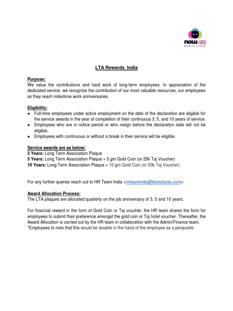 LTA Rewards - India | PDF | Business | Finance & Money Management